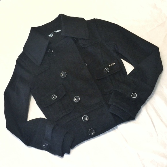 Vintage | Jackets & Coats | Vintage Ltb Airpure Black Collared Double ...